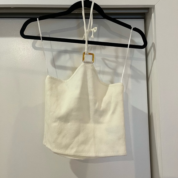 Tops | Nwt White Hm Halter Top | Poshmark